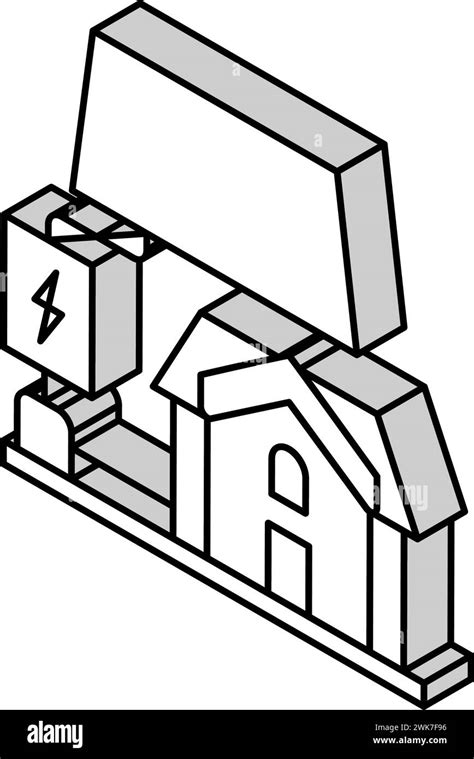 Solar Electricity Installation Isometric Icon Vector Illustration Stock