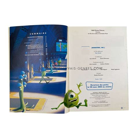 Monsters Inc French Pressbook 56p 9x12 In 2001