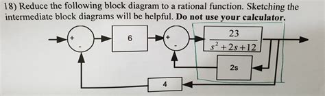solved 18 reduce the following block diagram to a rational