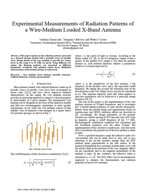 99 Added For Review Experimental Measurements Of Radiation Patterns Of