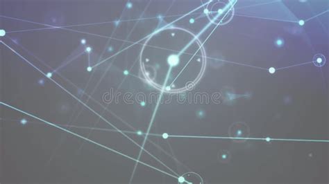 Digital Animation Of Glowing Network Of Connections Against Grey Background Stock Video Video
