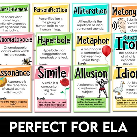 Figurative Language Posters Simile Metaphor Personification 22 Posters