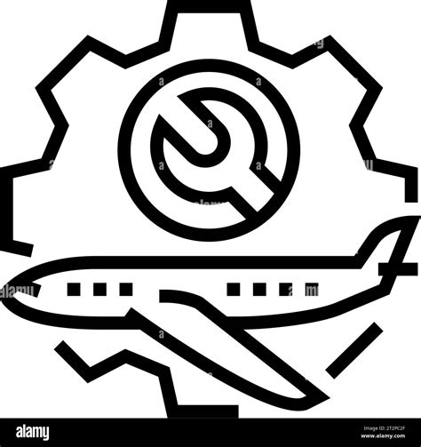 Aircraft Repair Line Icon Vector Illustration Stock Vector Image And Art