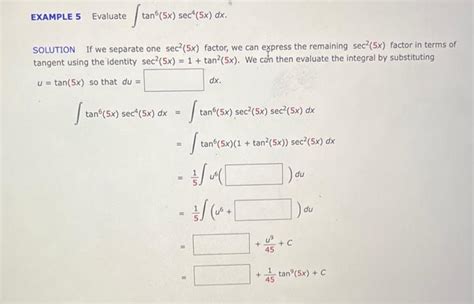 solved example 5 evaluate ∫tan6 5x sec4 5x dx solution if