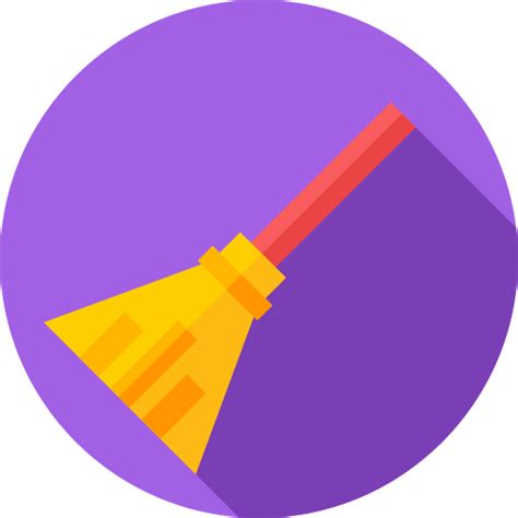 Broom Flat Circular Flat Icon
