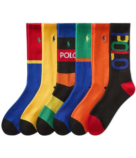 Polo Ralph Lauren Rainbow Polo Crew Socks 6 Pack Dillards