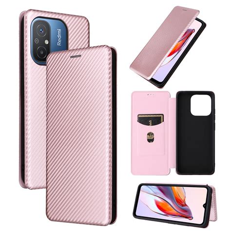 For Xiaomi Redmi C Carbon Fiber Texture Flip Leather Phone Case Pink Alexnld Com