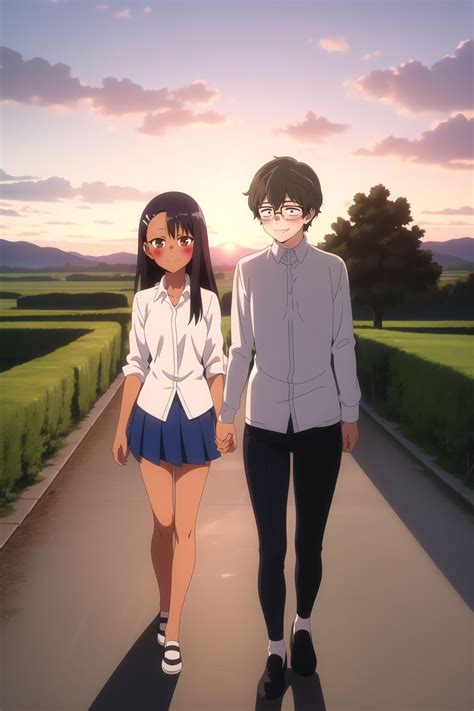 Nagatoro And Senpai Walking Hand In Hand By Cyberaiartist On Deviantart