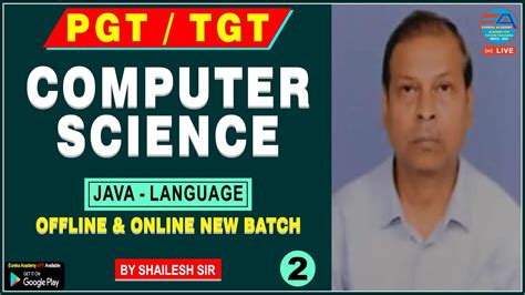 Pgt Tgt Computer Science Java Language Class 2 Dsssb Kvs Nvs Htet Up Rpsc Grade 1 Ugc Net