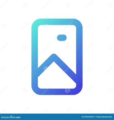 Vertical Picture Pixel Perfect Gradient Linear Ui Icon Stock Vector Illustration Of Digital