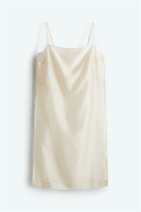 Top Long à Bretelles Fines Crème Femme Handm Fr