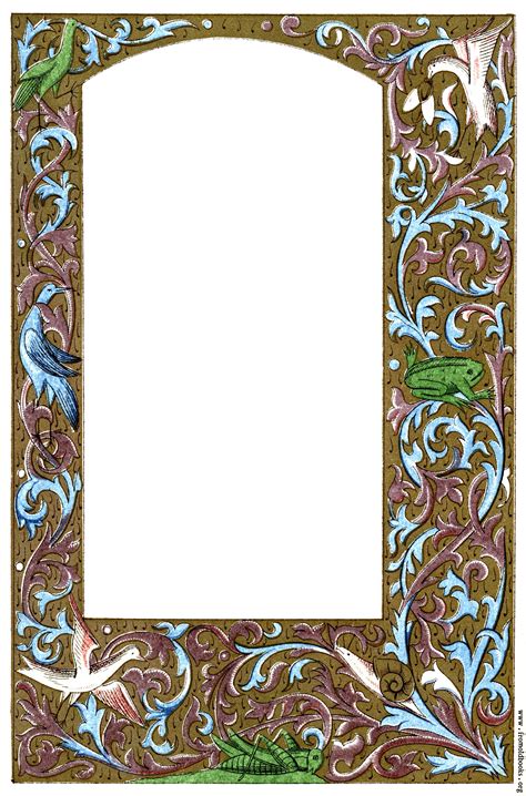 Fobo Full Page Gold And Coloured Medieval Border