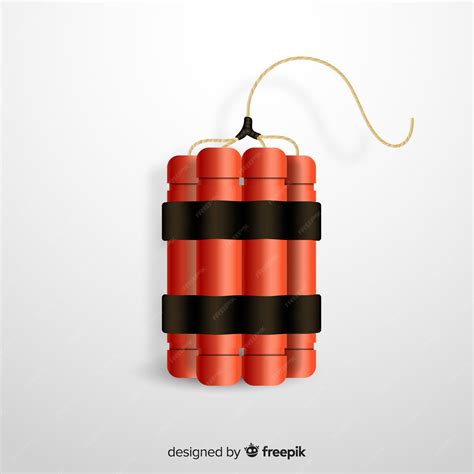Free Vector | Red dynamite bomb realistic style