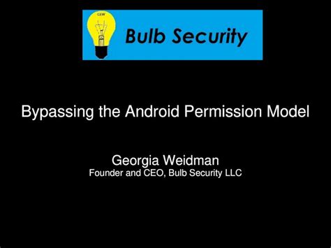 PDF Bypassing The Android Permission Model Hack In Paris PDF FileBypassing The Android