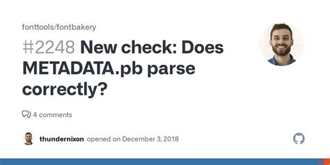 New Check Does Metadatapb Parse Correctly · Issue 2248 · Fonttoolsfontbakery · Github