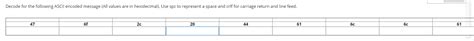Solved Decode For The Following Ascii Encoded Message All