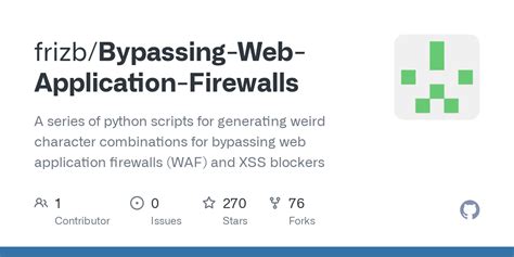 Github Frizbbypassing Web Application Firewalls A Series Of Python Scripts For Generating
