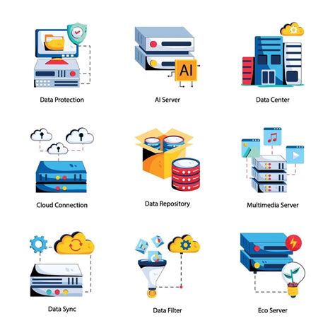 Bundle Of Data Operations Flat Icons Vector Art At Vecteezy