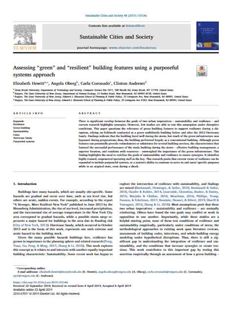 assessing “green” and “resilient” building features using a purposeful
