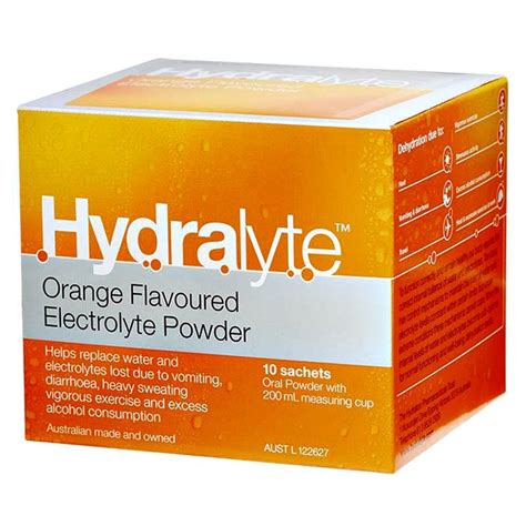 Hydralyte Electrolyte Powder Sachets Orange Flavour X 10 Sachets