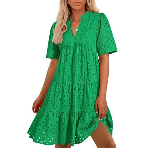 Vestido Casual Btfbm Para Mujer Bohemio Verano Cuello En V Manga