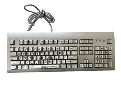 apple design adb keyboard model m2980 with large print letters grade b