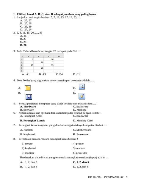 Soal Informatika Semester I Pdf