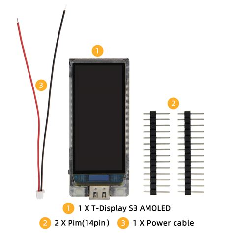 lilygo t display s3 amoled esp32 s3 development board