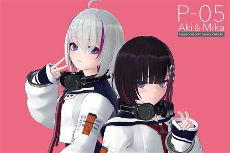 Humanoid 3d Charactorp05aki And Mika Characters Unity Asset Store