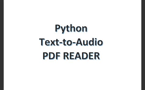 Github Hackerwithdrip Python Text To Audio Pdf Reader Want To Read A Book But Feeling Lazy