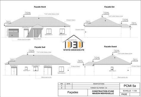 Plan De Façade Et Toiture Pcmi 05 Ou Dp4 De 0 à 149 M2 Idées 3d