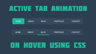 Animated Navigation Menu Bar Using Html Css Menu Hover Animation