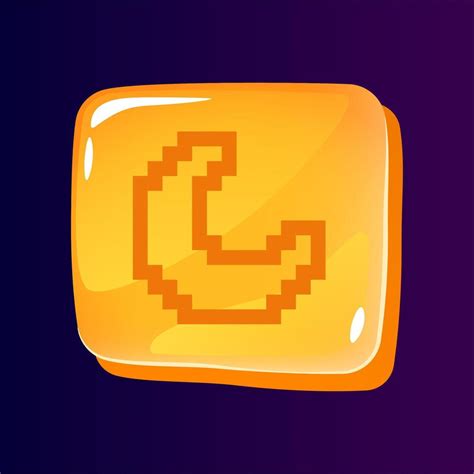 night mode glossy ui button with pixelated icon 16090338 vector art at