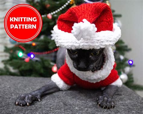 Santa Seamless Cat Hat Knitting Pattern