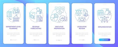 Premium Vector Budgeting Process Blue Gradient Onboarding Mobile App Screen