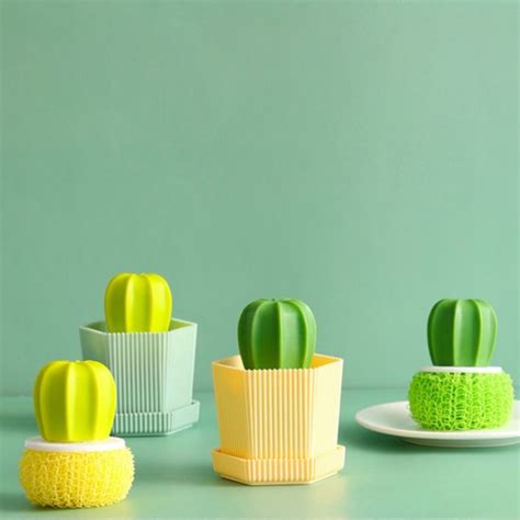 귀여운 선인장 손잡이 수세미 감도 깊은 취향 셀렉트샵 29cm