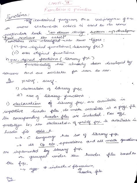 Unit 3 Functions And Pointers Pdf