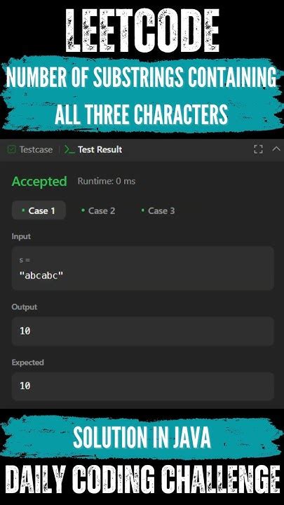 Leetcode 1358 Number Of Substrings Containing All Three Characters💛🖤solution Link In