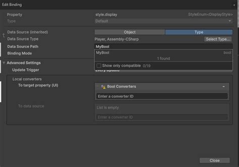Data Binding Hide Visual Element Based On Boolean Value Unity Engine