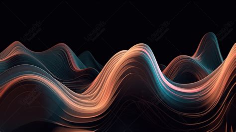 초현실적인 파도 밝은 색상의 추상 모양에 있는 광택 있는 물결선의 미래 지향적인 3d 렌더링 초현실 배경 현대 기술 배경 실적 배경 이미지 Hd 초현실 현대 기술