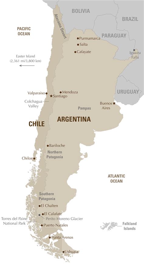 Map Of Argentina With Major Cities And Towns Chile Argentina Travel