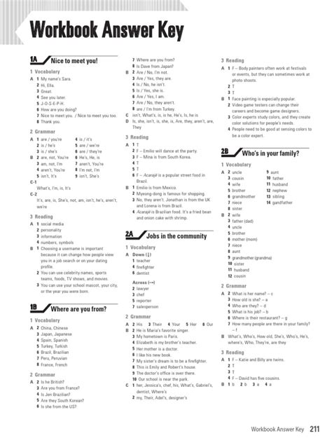 Surpass 1 Workbook Answer Key Pdf