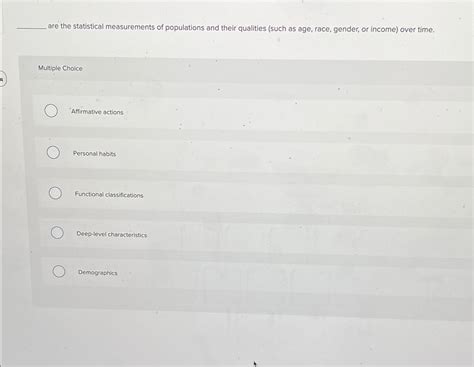 Solved Are The Statistical Measurements Of Populations And