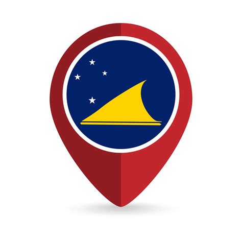 Map Pointer With Country Tokelau Tokelau Flag Vector Illustration