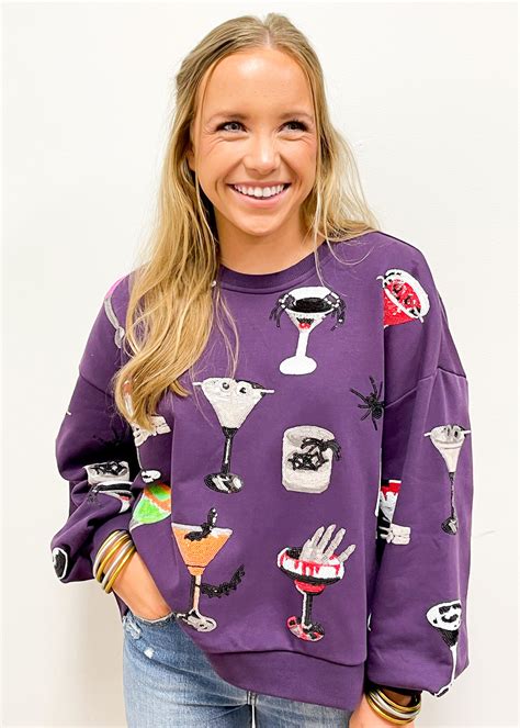 Queen Of Sparkles Dark Purple Spooky Spirits Sweatshirt Gabrielles