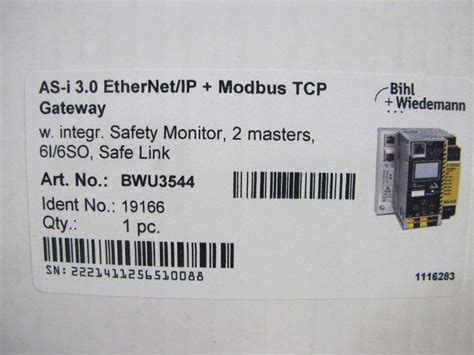 Bihl Wiedemann As I Ethernet Ip Modbus Tcp Gateway Bwu3544 06 02 2023
