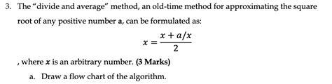 solved 3 the divide and average method an old time