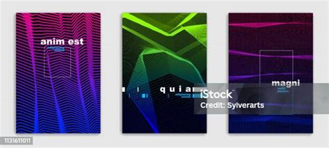 선형 벡터 최소한의 유행 브로셔 세트 디자인 커버 템플릿 기하학적 하프톤 그라데이션 배너 현수막 포스터 전단지 아름 답 고 특별 한 패턴 질감입니다 0명에 대한 스톡 벡터