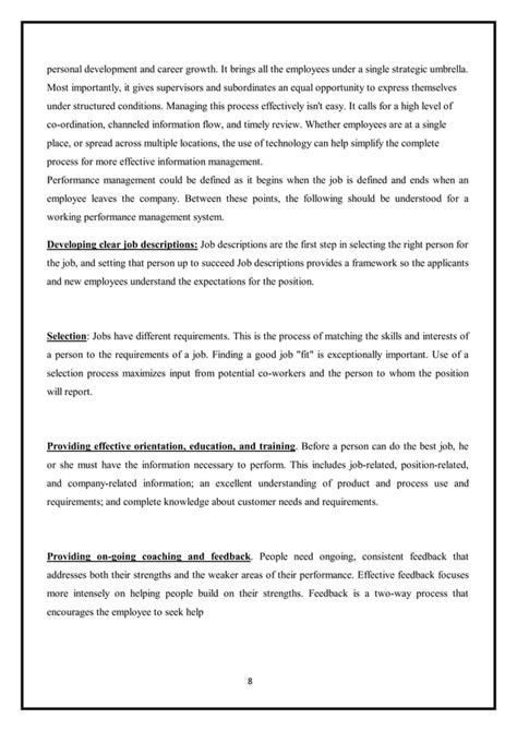 Academic Internship Project On Performance Management System Pdf