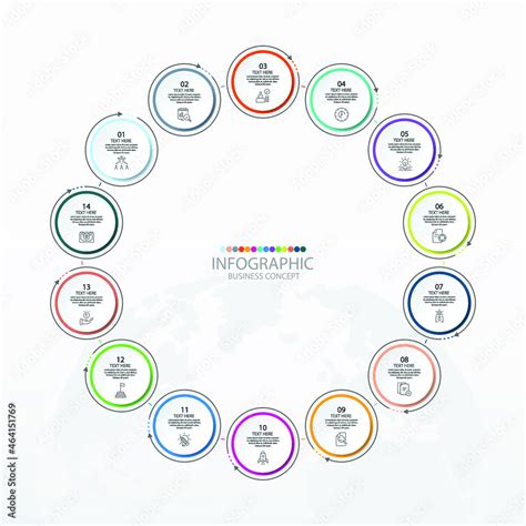 Basic Circle Infographic Template With Steps Process Or Options Process Chart Used For